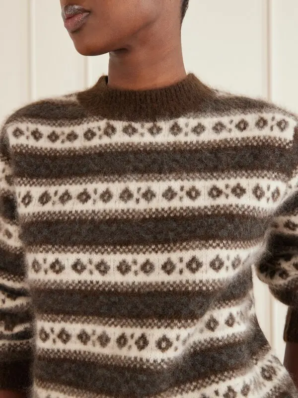 DÔEN Myles Striped Intarsia-knit Wool Sweater - Multi