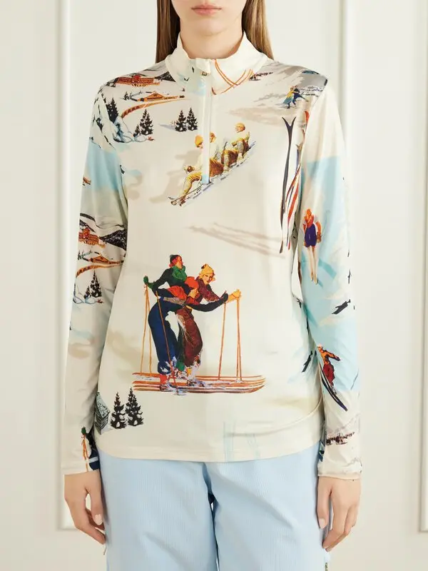 Bogner Beline Printed Stretch-shell Zip-up Base Layer