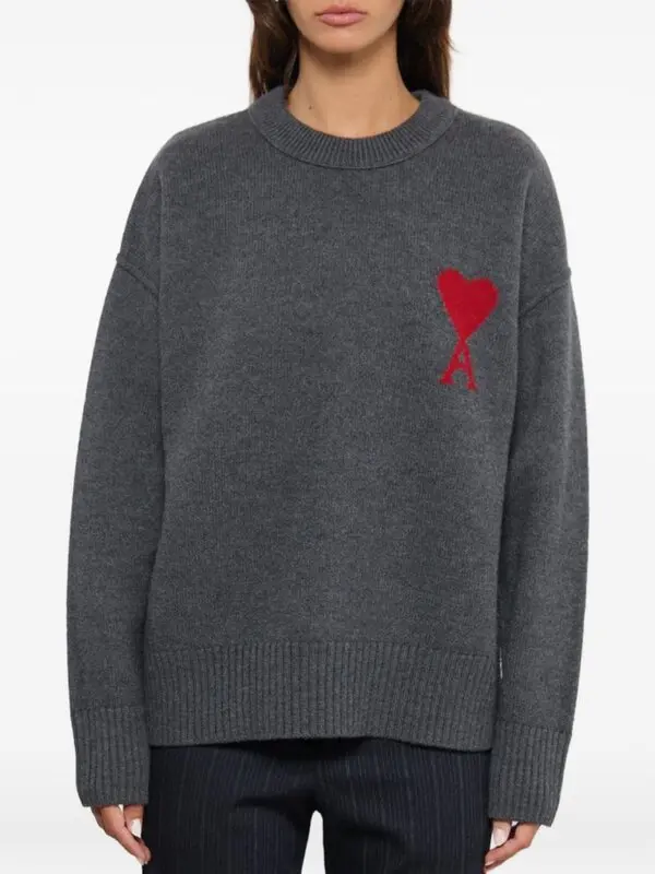 AMI Paris De Coeur Wool Crewneck Sweater