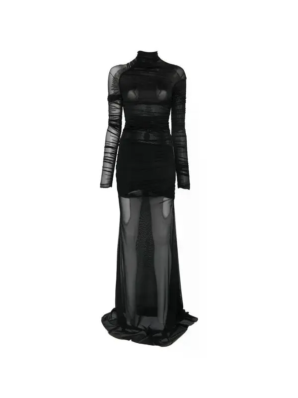 AMAZUIN Dakota Sheer Ruched Maxi Dress