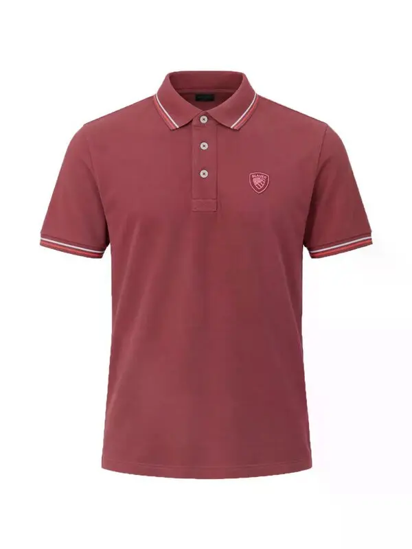 BLAUER. Agassiz Logo-patch Tipped Polo Shirt - Red