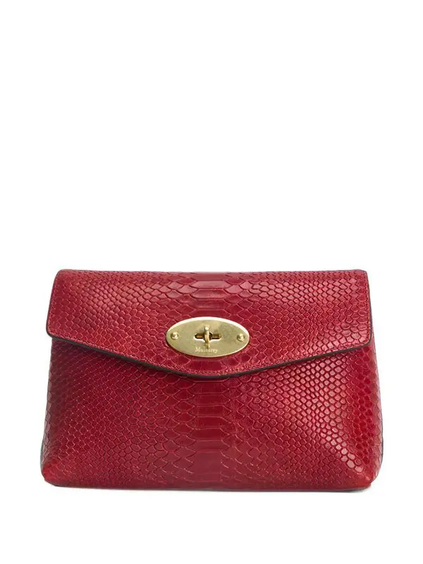 Mulberry Darley Snakeskin-effect Makeup Bag - Red