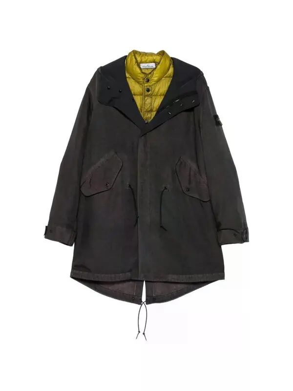 Stone Island Check-print Reversible Parka - Grey