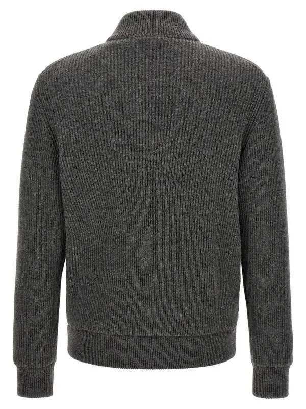 Brunello Cucinelli Suede And Wool Jacket - Gray