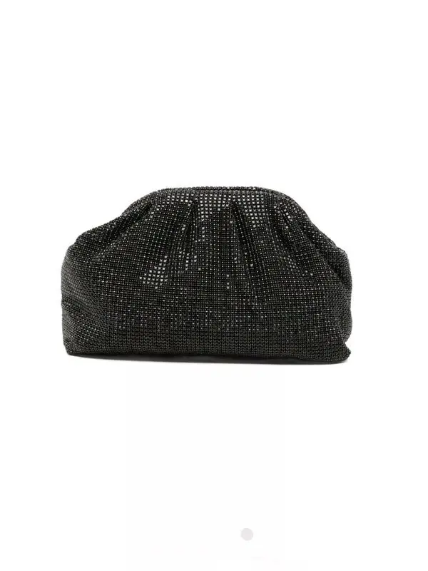 TWENTY FOURHAITCH Petra Crystal-embellished Ruched Clutch Bag - Black