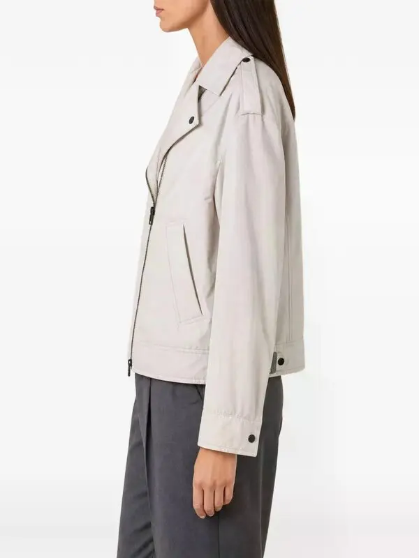 Brunello Cucinelli Asymmetrical Zip-up Biker Jacket