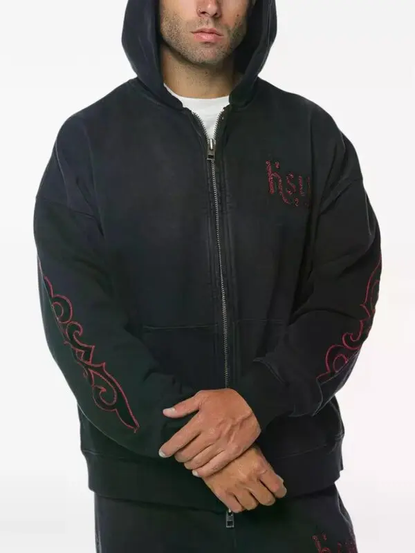 Ksubi Paise Embroidered Zip-up Hoodie
