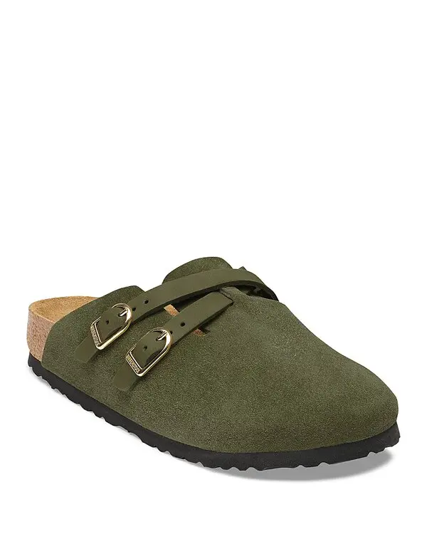 BIRKENSTOCK Blair Suede Clogs - Thyme