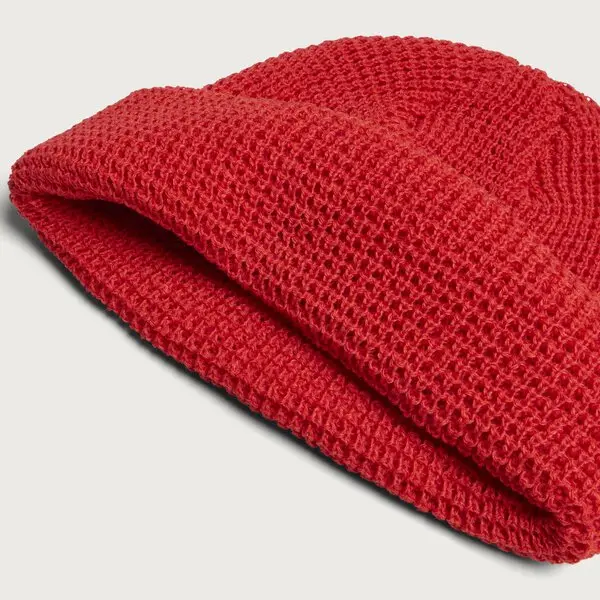 ROTOTO Waffle Watch Cap Beanie - Red