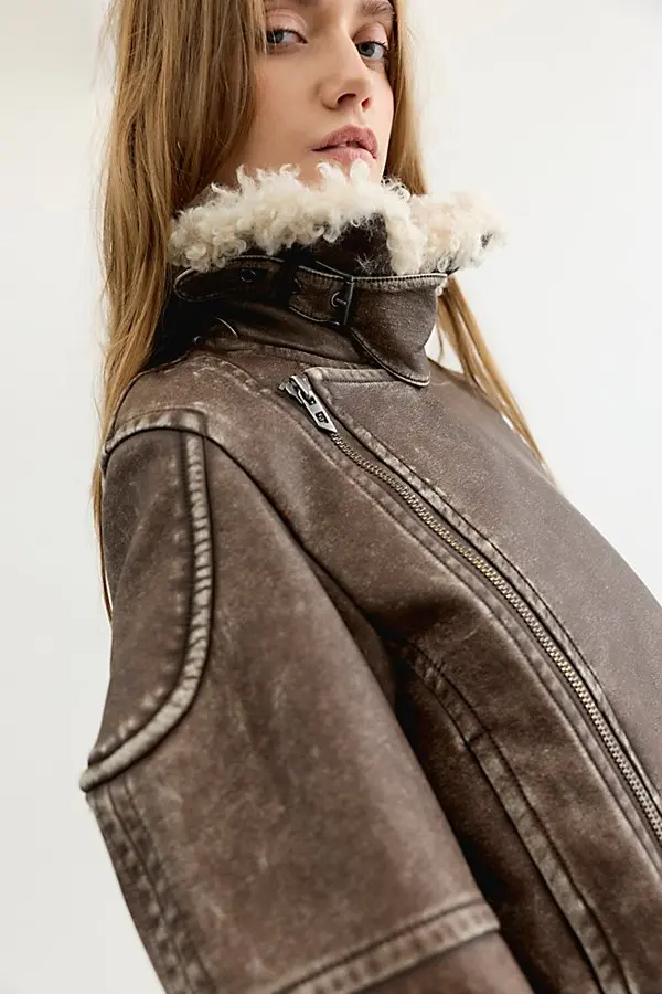 Free People Diesel G-eyser Aviator Jacket