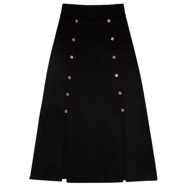 PERALUNA Blake Midi Knitted Skirt - Black