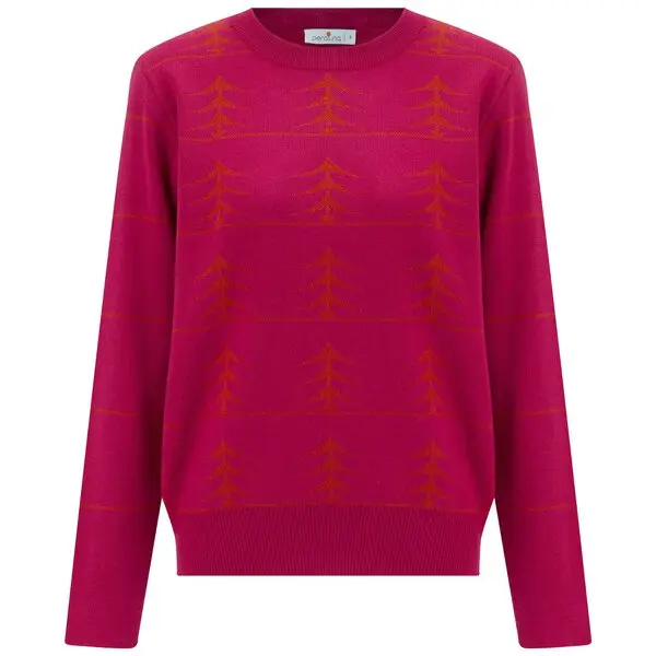 PERALUNA Gemini Pine Patterned Pullover In Fuchsia