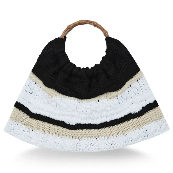 PERALUNA Joi Bag Knitwear Bag/black Ecru - White