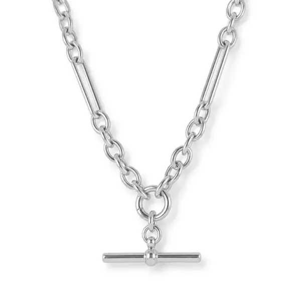 HYE JANE JEWELRY Kin T-bar Necklace With Simone Chain - Silver