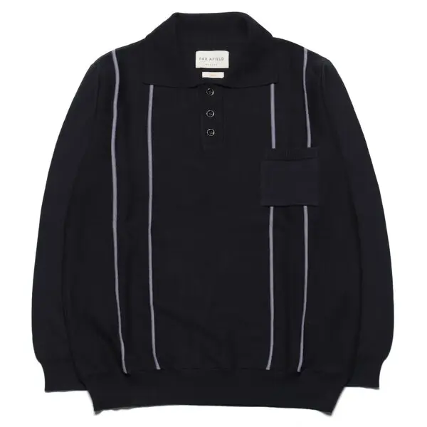 PERALUNA Alfaro Polo-neck Pure Organic Cotton Knit Jumper Antracite