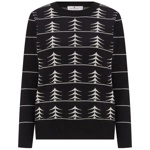 PERALUNA Gemini Pine Patterned Pullover In /ecru - Black