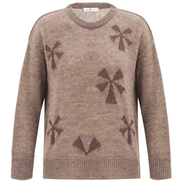 PERALUNA Glittery Mill Patterned Alpaca Blend Knitwear Pullover Melange