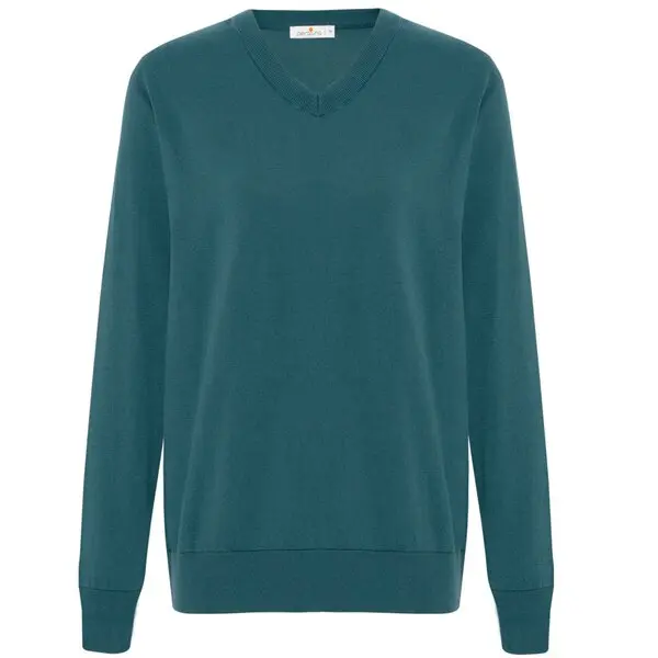 PERALUNA Mateo V-neck Pullover In Turquoise - Blue