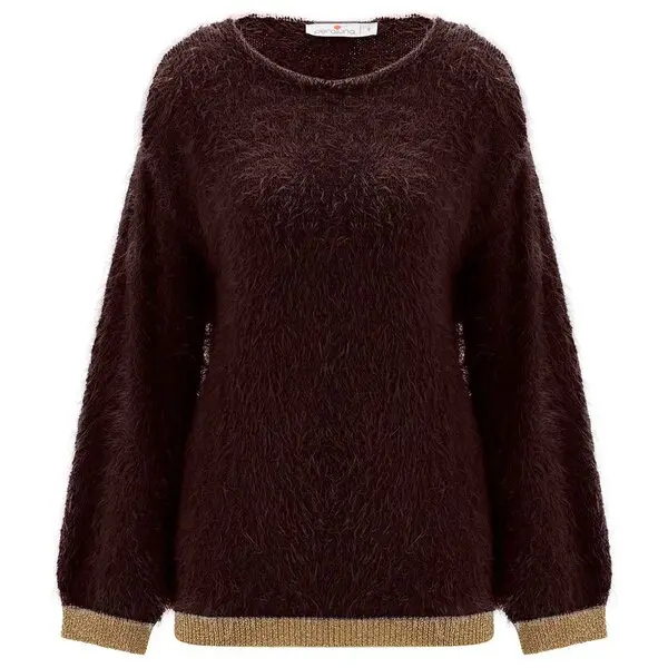 PERALUNA De Ville Fluffy Pullover Glitter Sweater