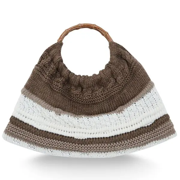 PERALUNA Joi Bag Knitwear Bag/brown Ecru - White