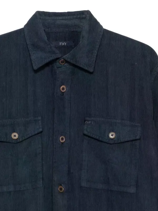 FAY Corduroy-texture Pocket-detail Shirt