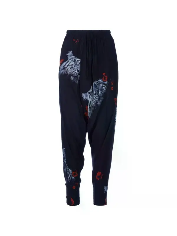 TESSITURA Tiger-print Drop-crotch Tapered Trousers