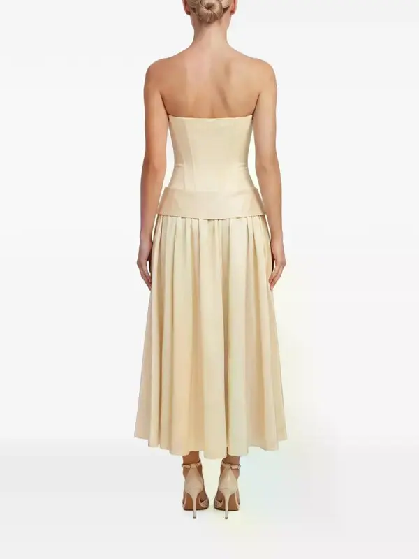POST MERIDIEM Buttoned Corset And Midi Skirt Set
