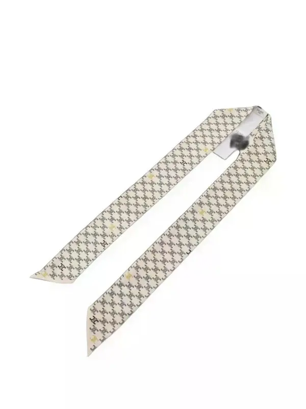 Celine 2010s Lavalliere Triomphe-pattern Scarf