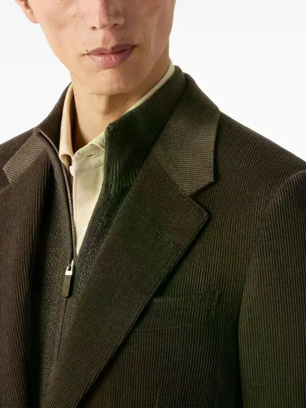 Zegna Dark Olive-green Royal Cord Jacket