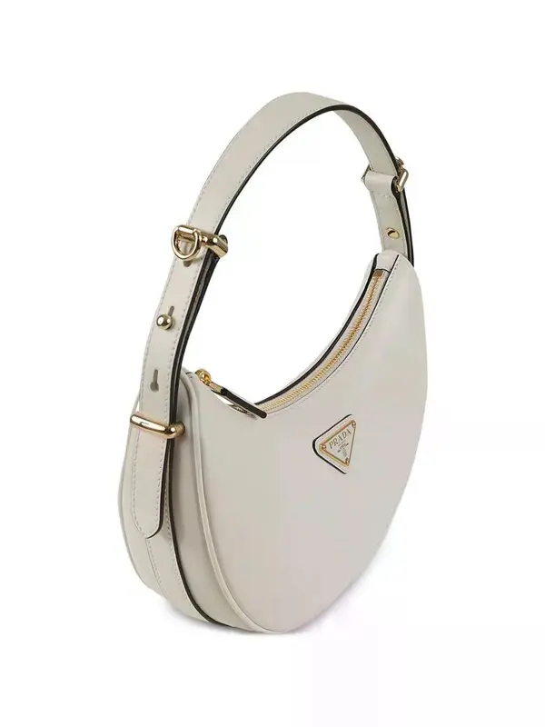 Prada Arqué Small Leather Shoulder Bag - Neutrals