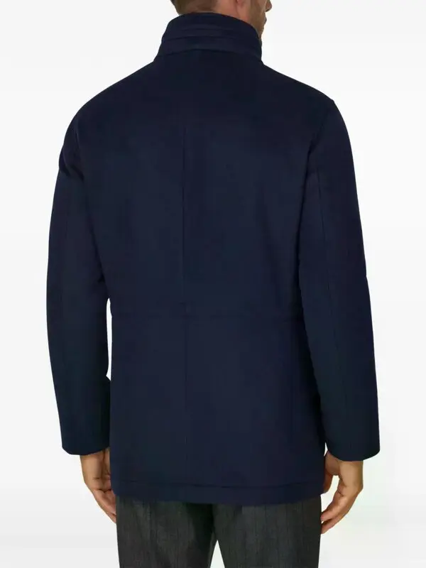 Boggi Milano Car Coat Padded In Wool-cashmere