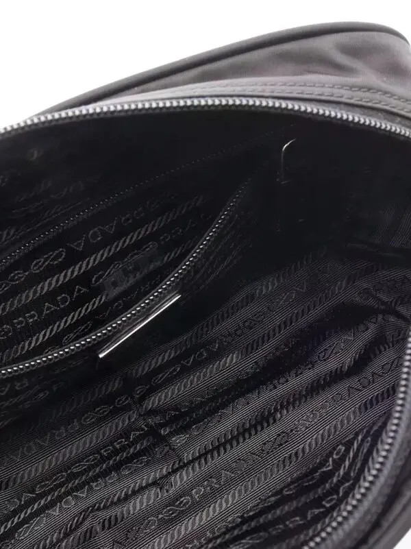 Prada 2020s Vela Saffiano Logo-plaque Shoulder Bag
