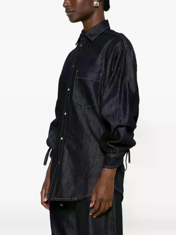 DARKPARK Ruched-sleeve Denim Shirt
