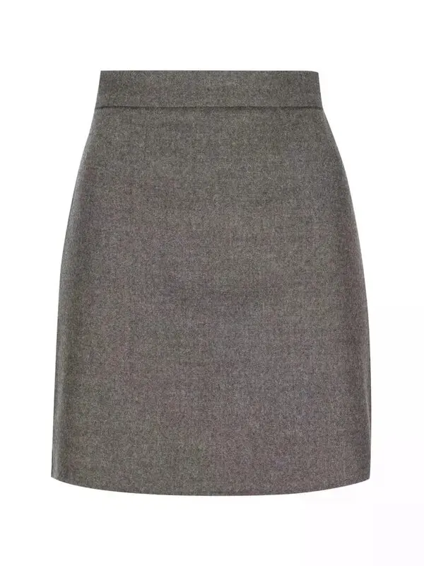 Max Mara Short Felted Wool Skirt Brown - Grey