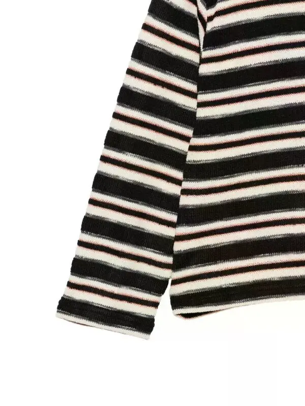 SONG FOR THE MUTE Striped-knit Polo Top