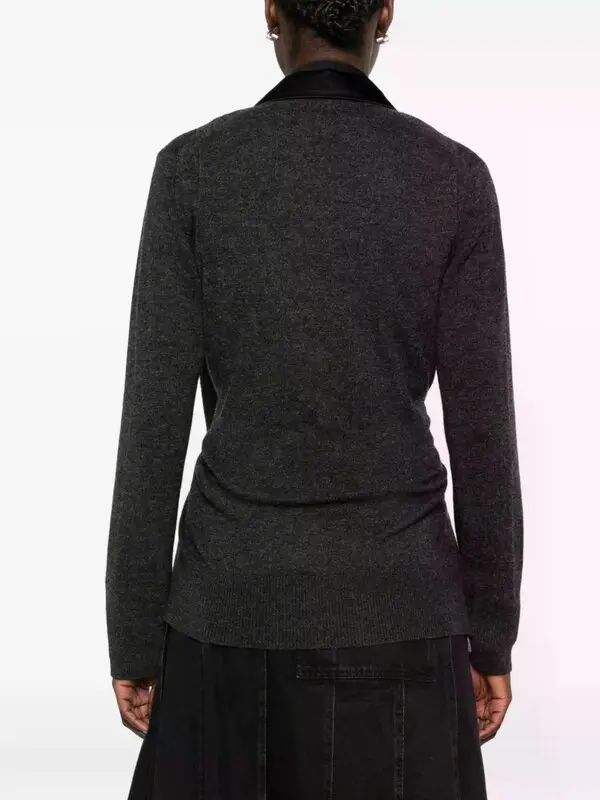 Sacai Layered Satin-lapel Cardigan