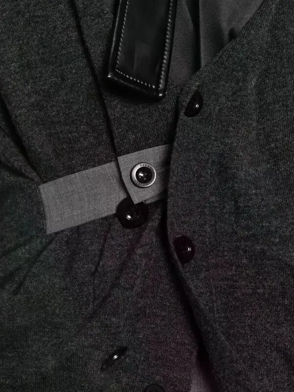 Sacai Layered Satin-lapel Cardigan