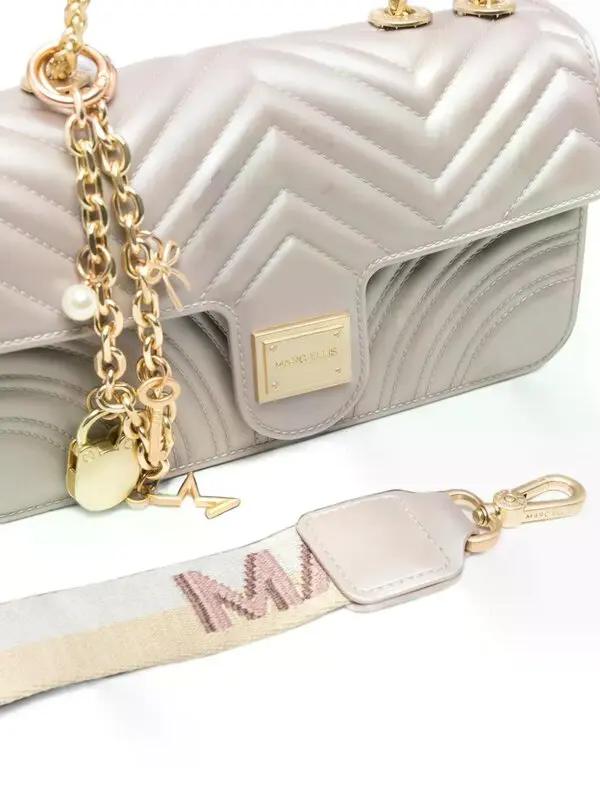 MARC ELLIS Flat Halo Chevron-quilted Crossbody Bag - Grey