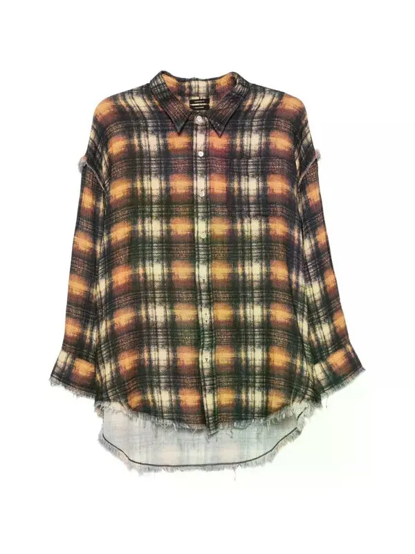 R13 Distressed Plaid Shirt