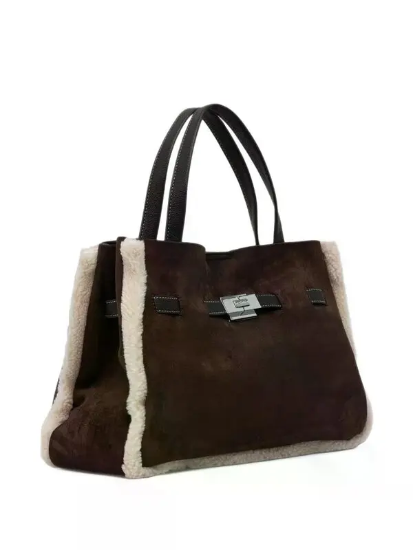 Dkny Shearling-trim Tote Bag
