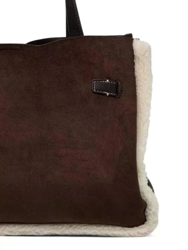 Dkny Shearling-trim Tote Bag