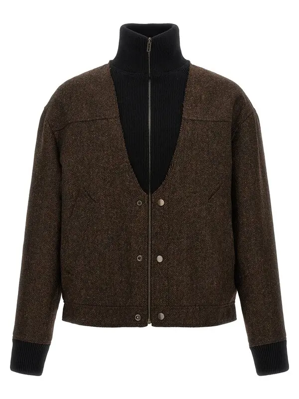 MAISON MARGIELA Wool Bomber Jacket - Brown