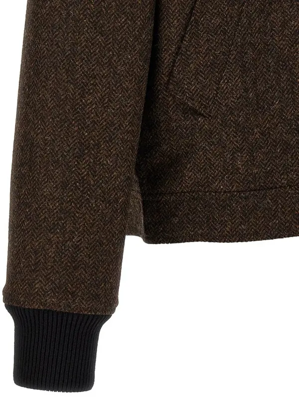 MAISON MARGIELA Wool Bomber Jacket - Brown