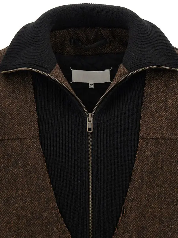 MAISON MARGIELA Wool Bomber Jacket - Brown