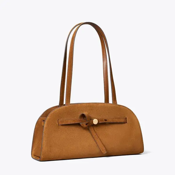 Tory Burch Romy Suede East-west Bauletto - Caramel
