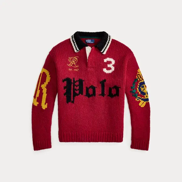 Ralph Lauren Relaxed Fit Polo-collar Sweater - Red Multi