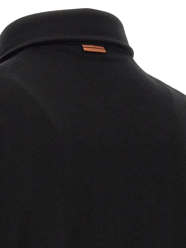 Zegna Cotton Polo Shirt - Black