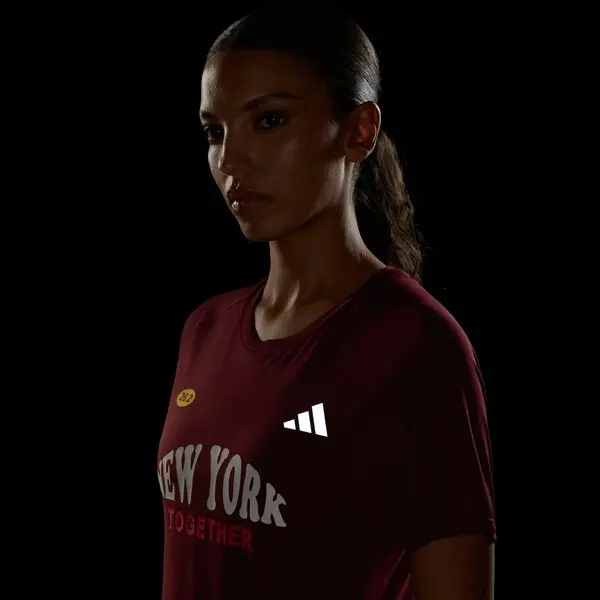 Adidas Adizero Nyc Running T-shirt - Shadow Red