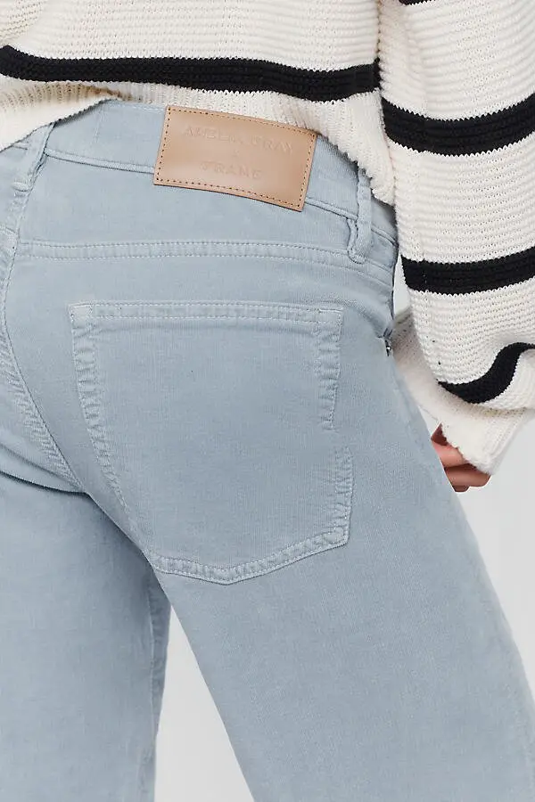 FRAME The Gray Corduroy Low-rise Wide-leg Jeans