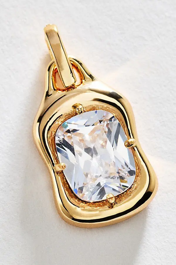 Anthropologie Rectangle Crystal Charm - Clear